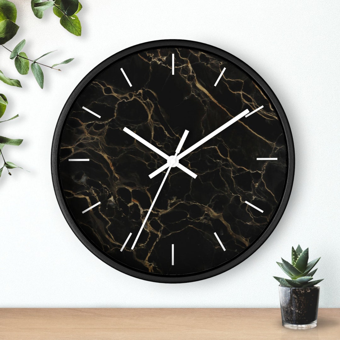 Black Marble Aesthetic Wall Clock, Modern, Classy, Stylish, Unique ...