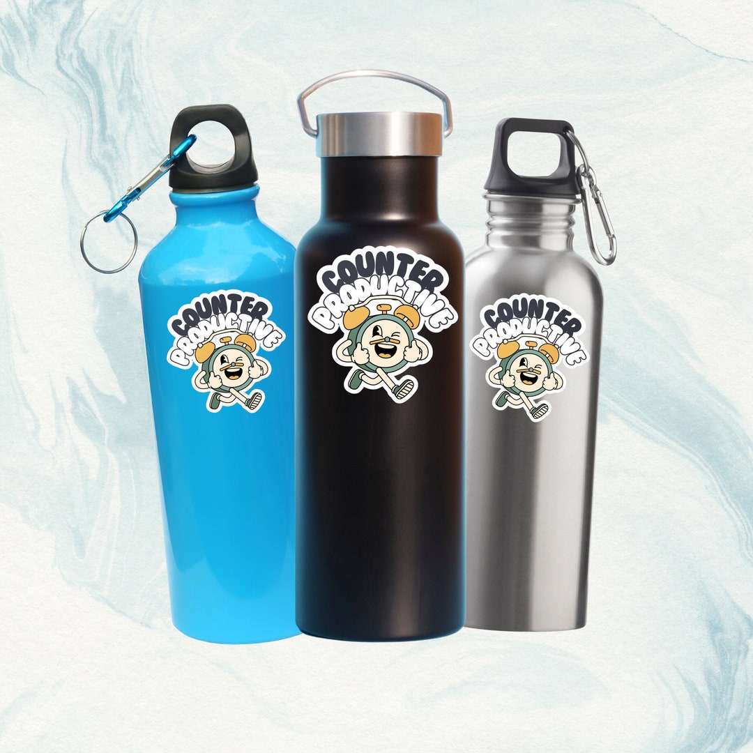 Counter Productive Sticker, Cute, Funny, Cartoon, Water Bottle Stickers ...