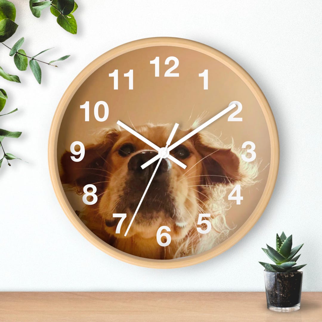 Custom Funny Dog Clock, Personalized Dog Gift, Custom Clock, Dog Lover ...