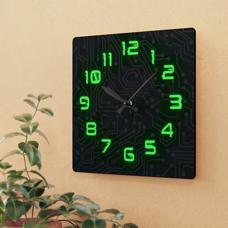 Unique Futuristic Wall Clock Cool Clock Round Square - Etsy