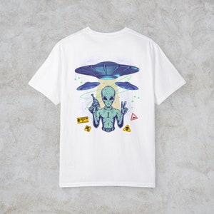 Alien Tshirt, Space Tshirt, Front and Back, Gift for Him, Aliens, Outer ...