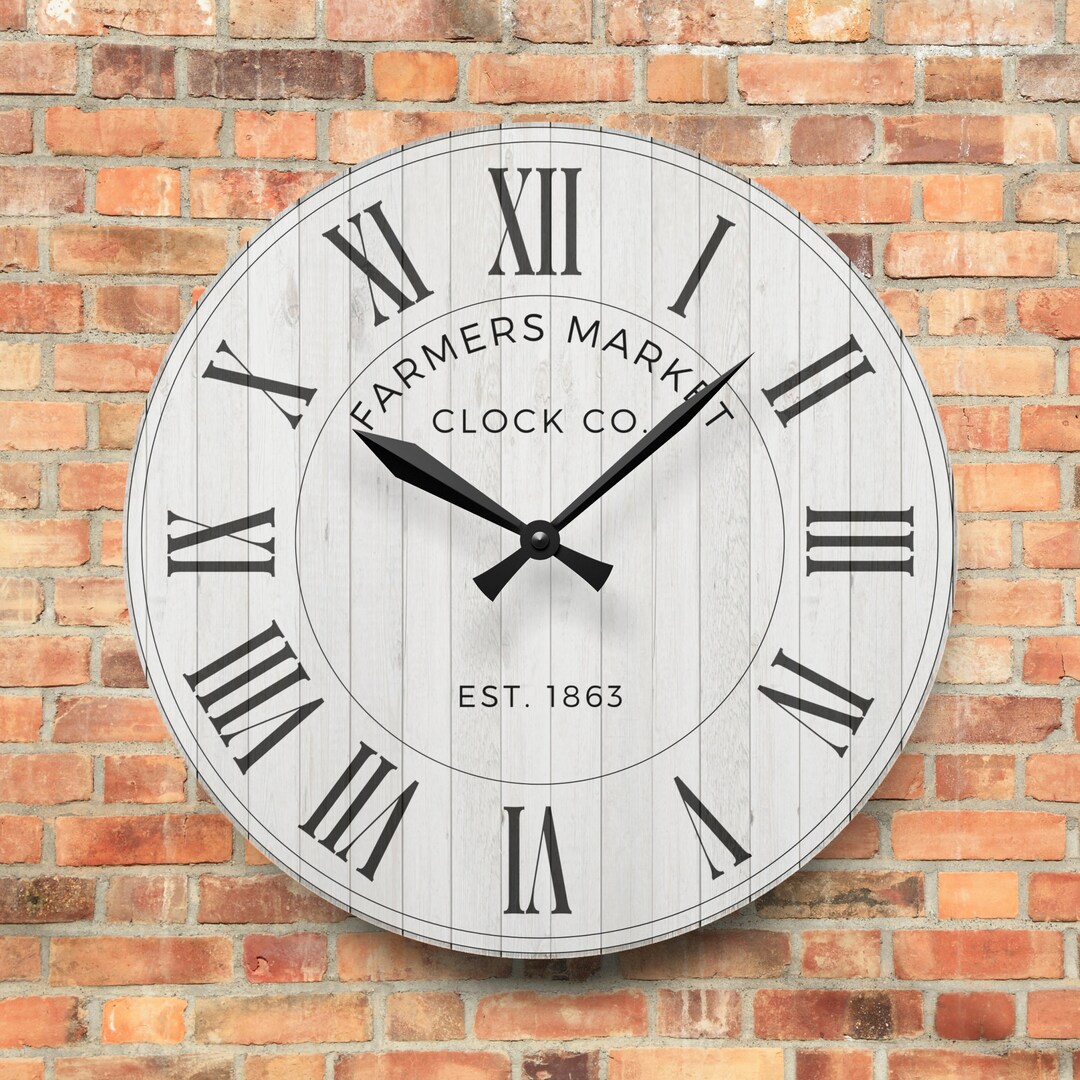 Farmhouse Wall Clock, Rustic, Country Aesthetic, Vintage, Distressed ...