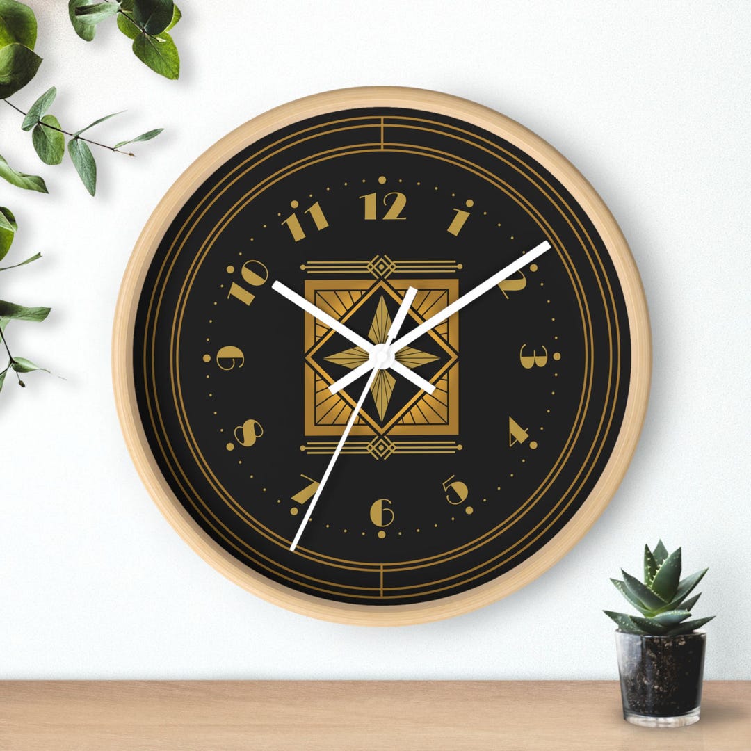 Art Deco Wall Clock, Gatsby Inspired, 1920s, Vintage Look, Retro ...