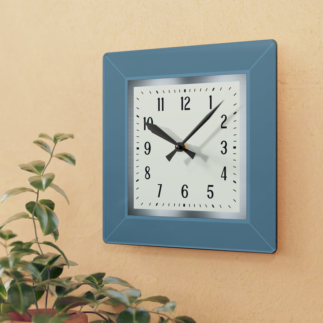 Classic Blue Wall Clock, Classy, Modern, Vintage, Retro, Unique ...
