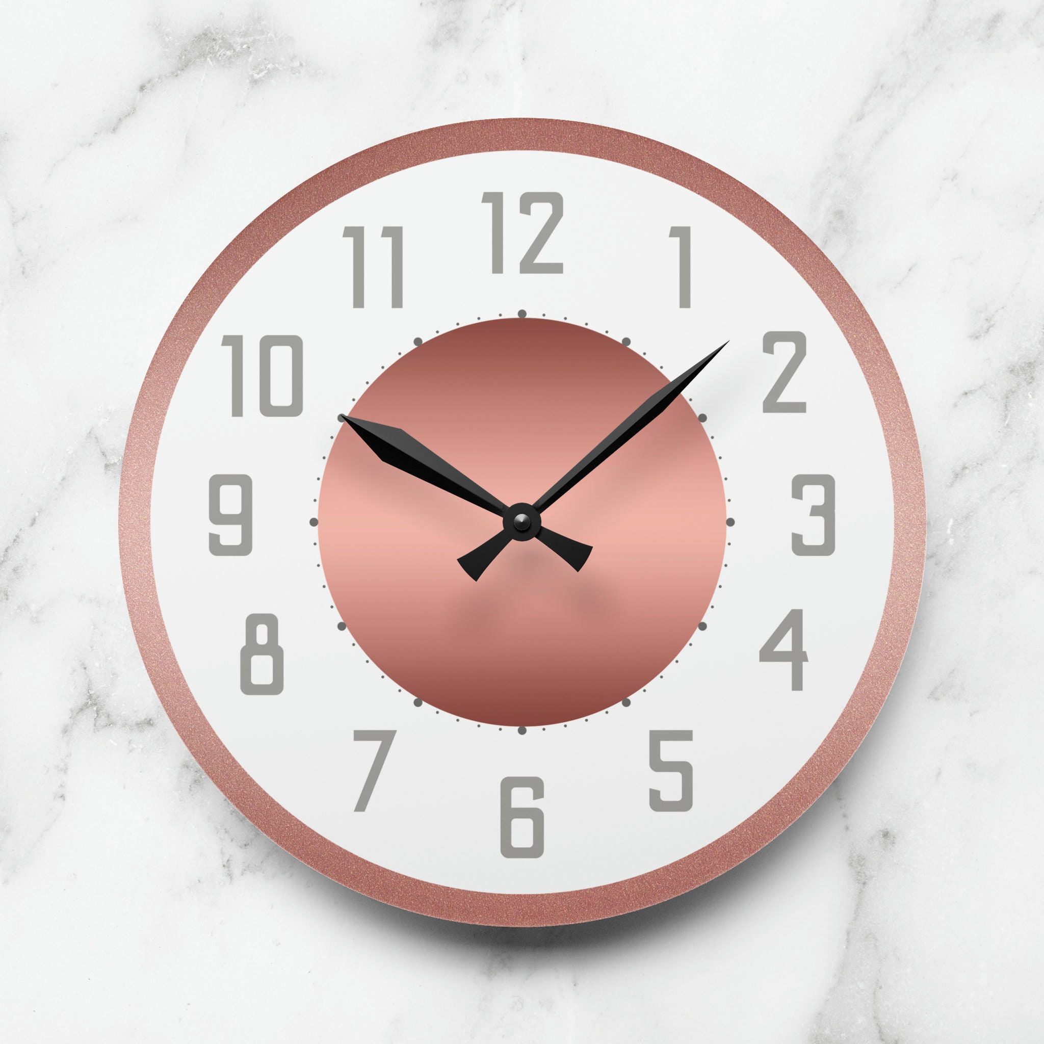 Rose Gold Retro Inspired Wall Clock Aesthetic Trendy - Etsy