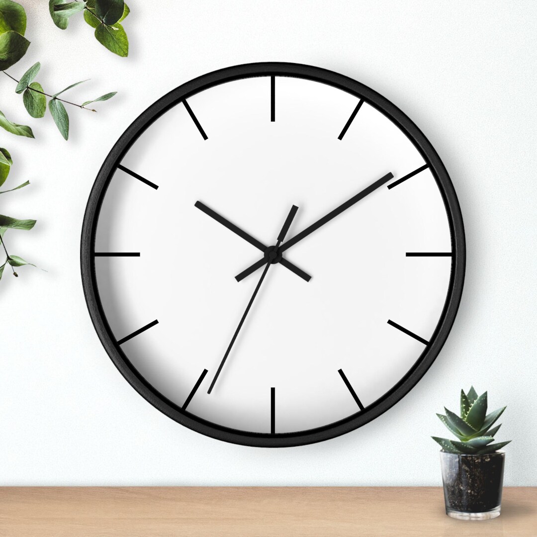 Elegant Black and White Clock, Simplistic Clock, Minimalist Clock ...