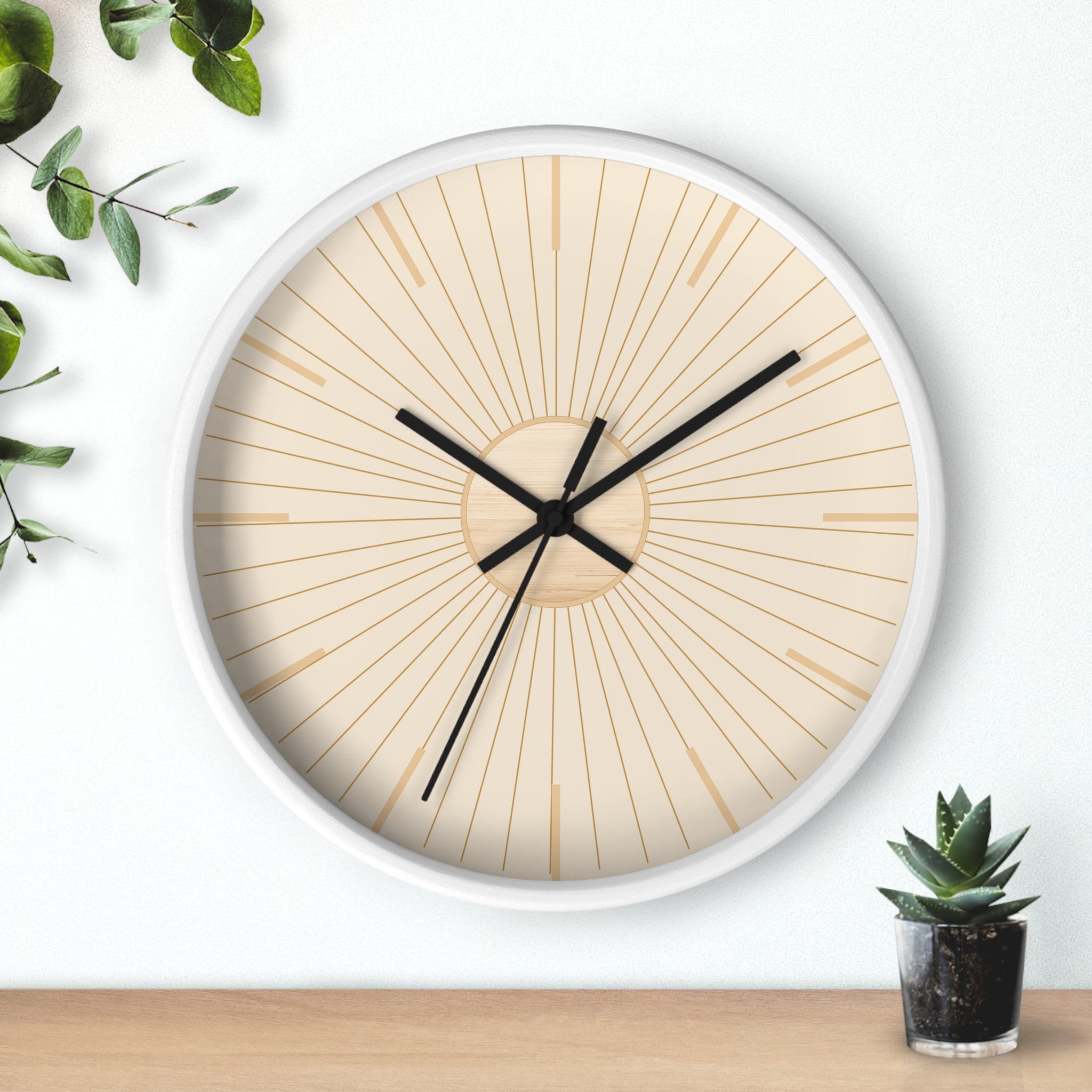 Beige Simplistic Wall Clock, Multiple Colors, Round, Modern, Unique ...