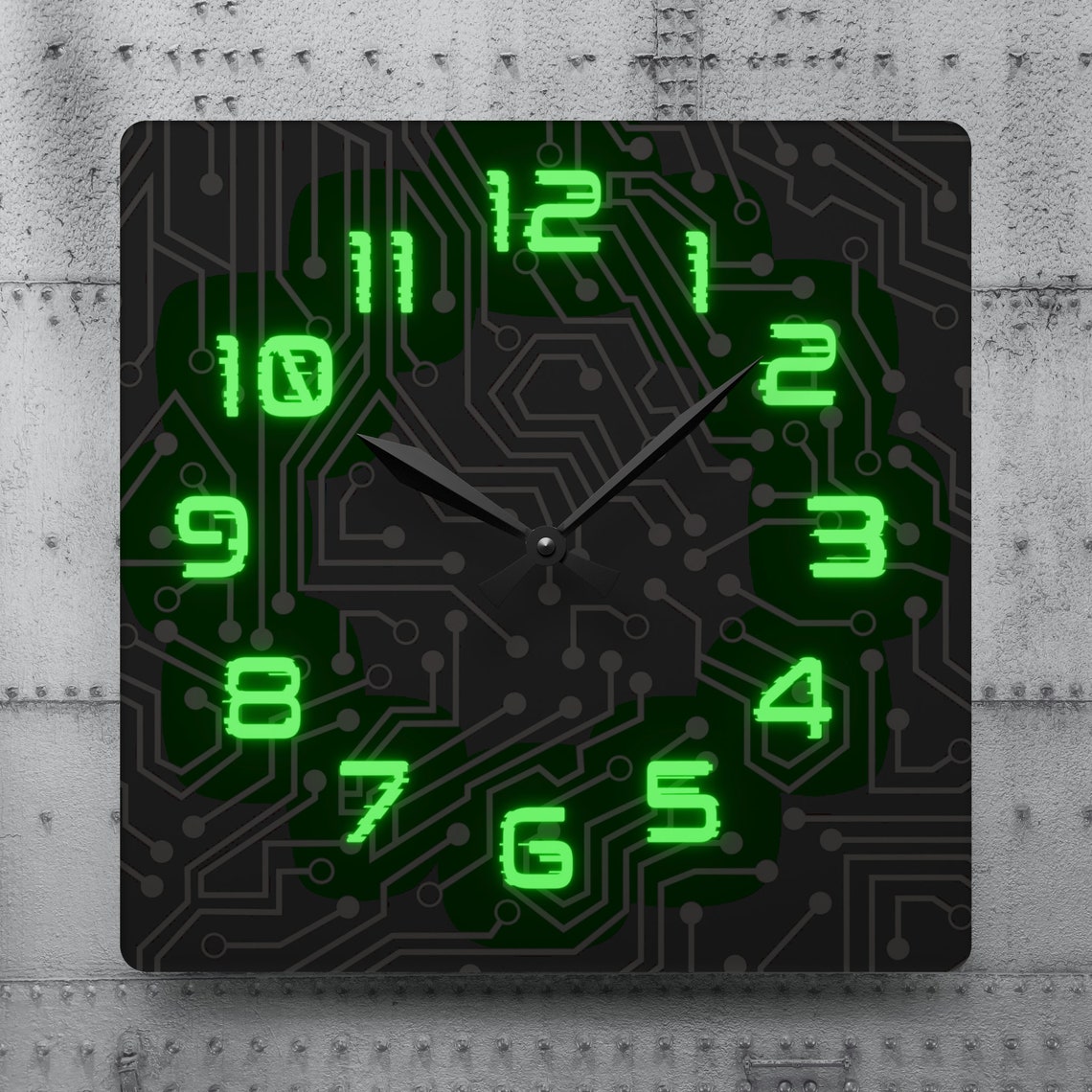Unique Futuristic Wall Clock Cool Clock Round Square - Etsy