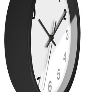 Simple Classic Wall Clock, Black, White, Wooden, Minimalist, Simplistic ...