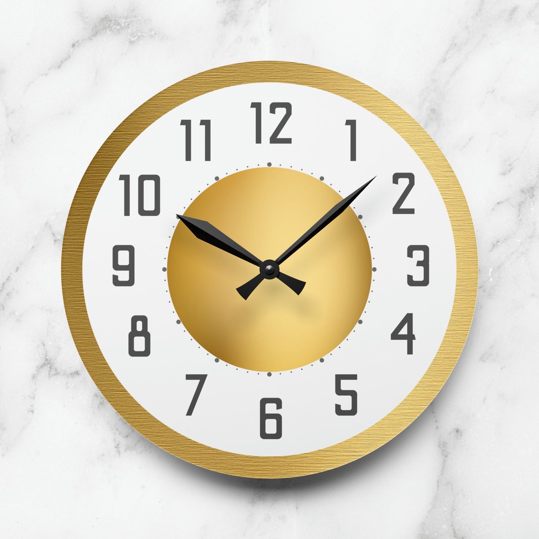 Vintage Style Gold Wall Clock, Retro, Unique, Round, Home Decor ...