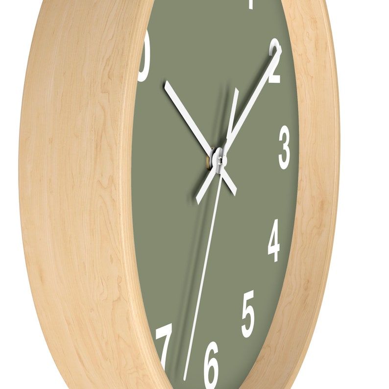 Sage Green Clock Aesthetic Wall Clock Simplistic Design - Etsy