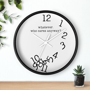 Funny Simplistic Wall Clock With Wooden Border, Unique, Modern, Fun ...