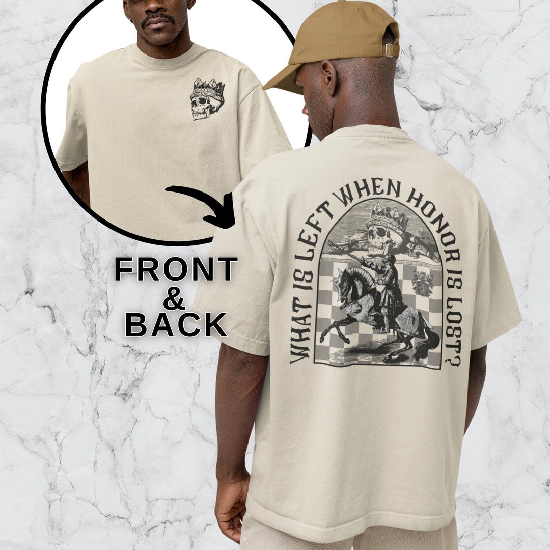 Medieval Knight Tshirt, Skull, Trendy, Front and Back Print, Multiple ...