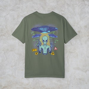 Alien Tshirt, Space Tshirt, Front and Back, Gift for Him, Aliens, Outer ...