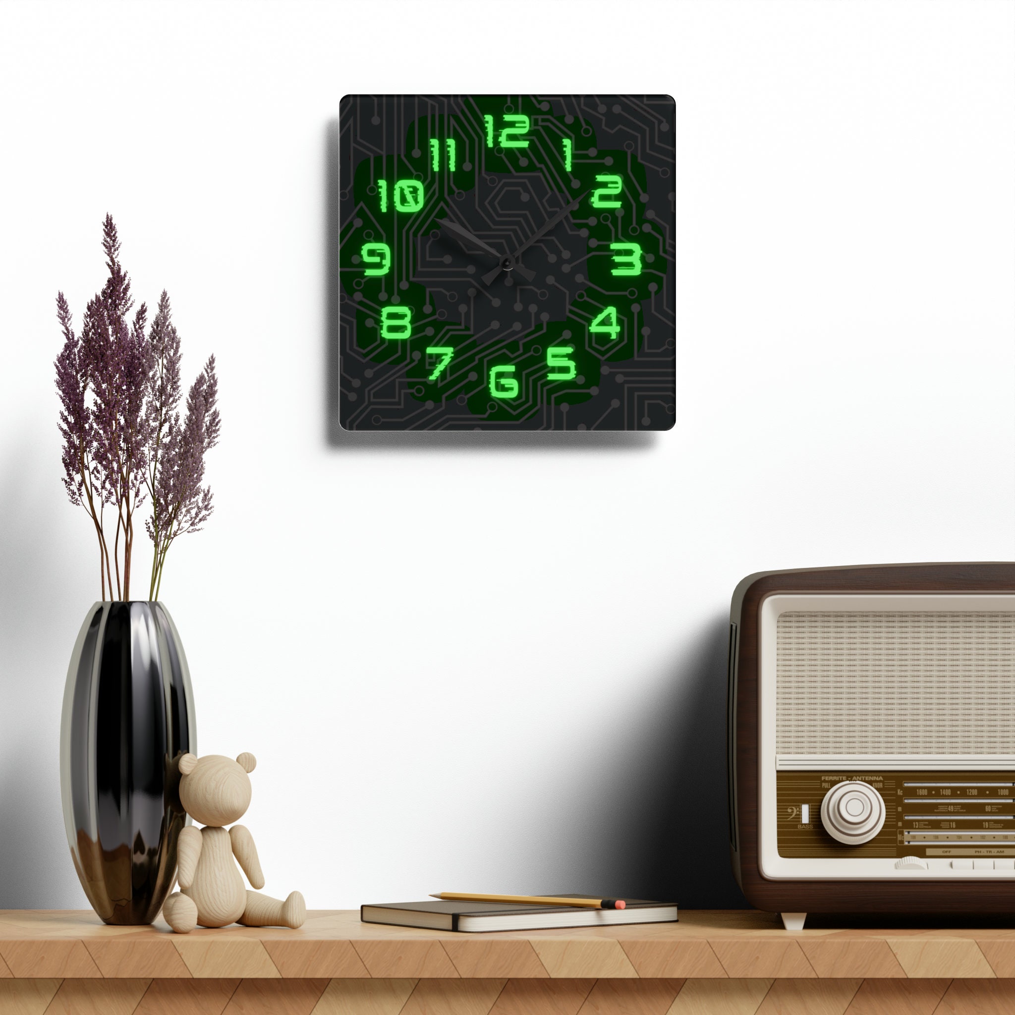 Unique Futuristic Wall Clock Cool Clock Round Square - Etsy