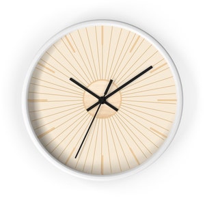 Beige Simplistic Wall Clock, Multiple Colors, Round, Modern, Unique ...