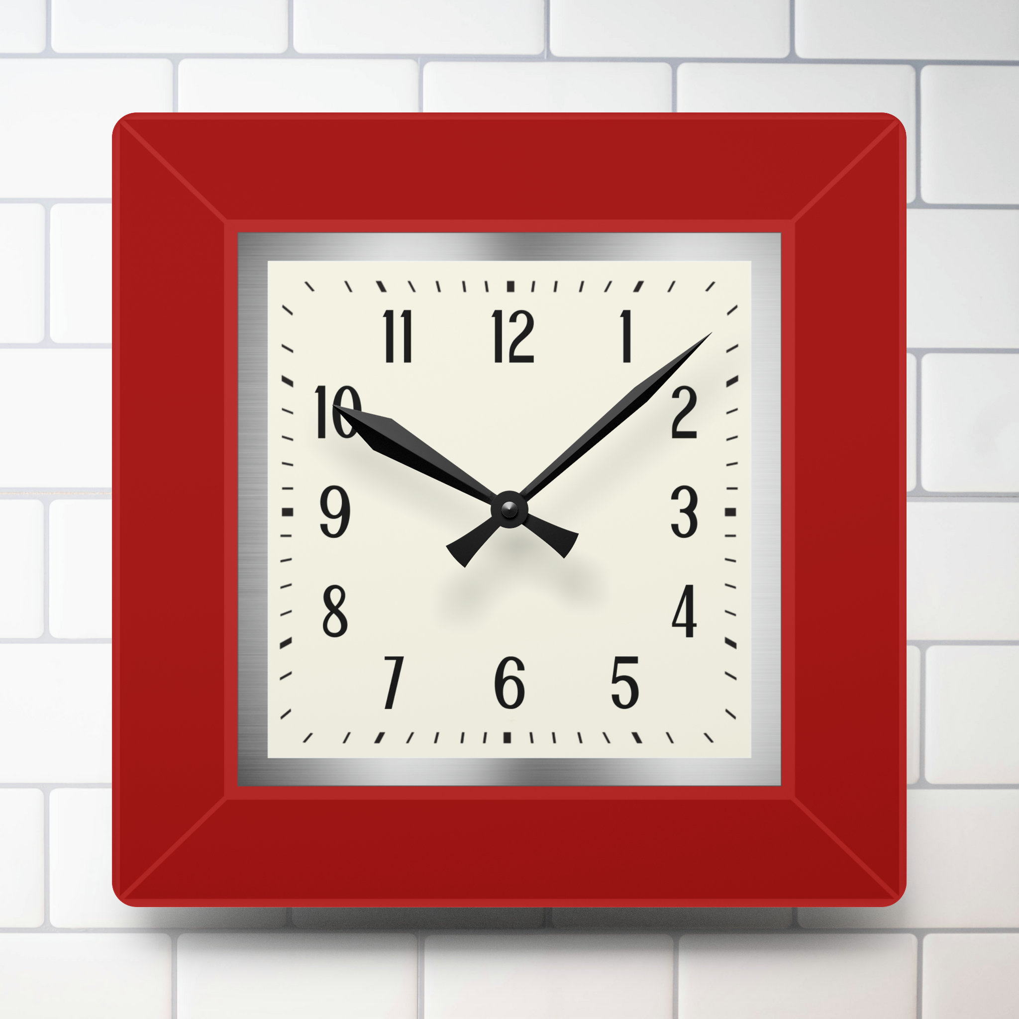Classic Red Wall Clock, Retro Look, Vintage Inspired, Classy, Modern ...