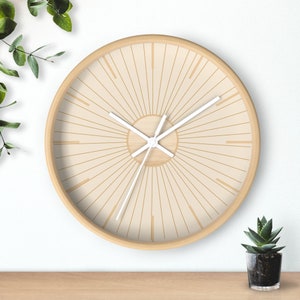 Beige Simplistic Wall Clock, Multiple Colors, Round, Modern, Unique ...