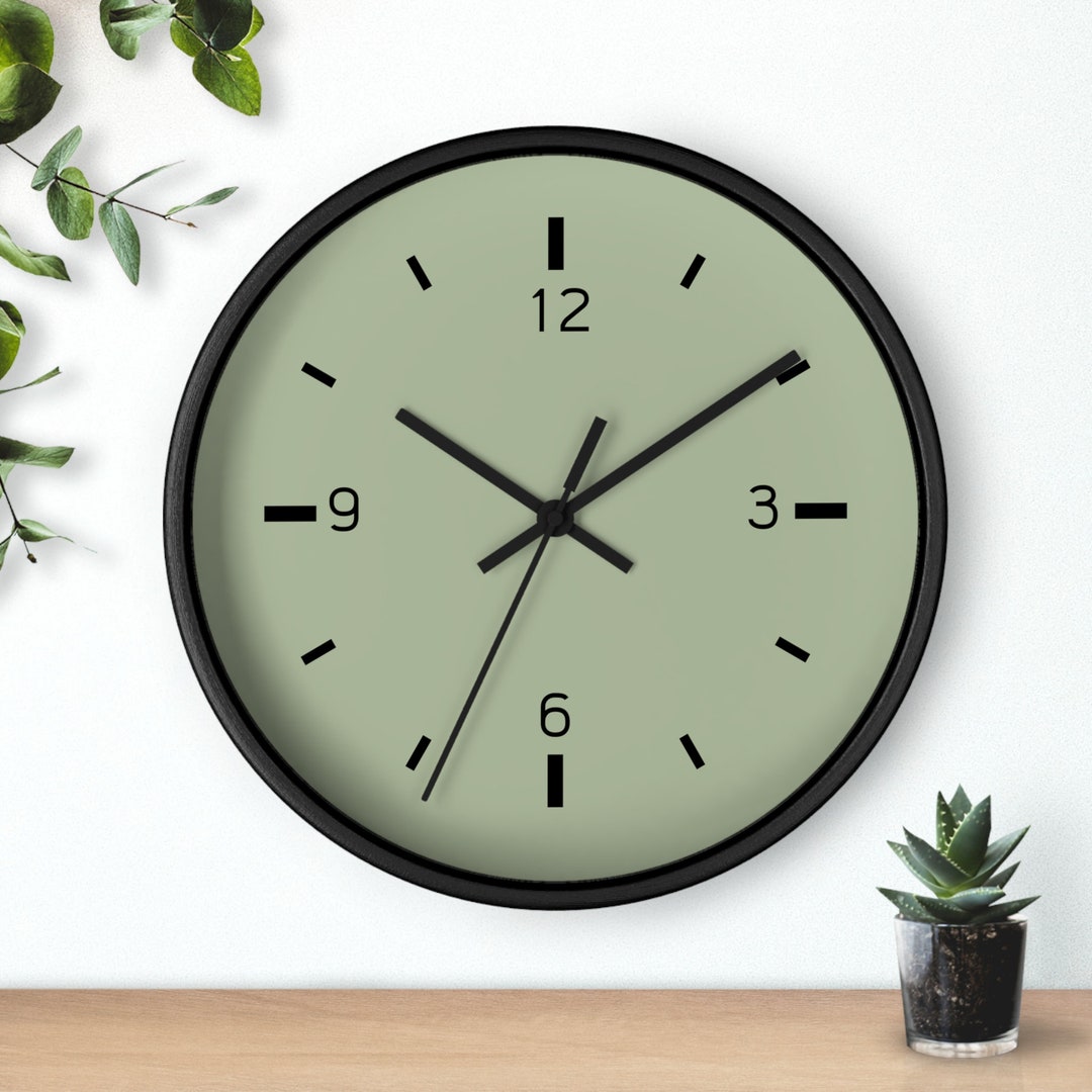 Sage Green Wall Clock: Simplistic Minimalist Home Decor - Etsy