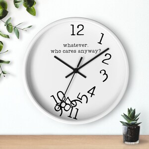 Funny Simplistic Wall Clock With Wooden Border, Unique, Modern, Fun ...