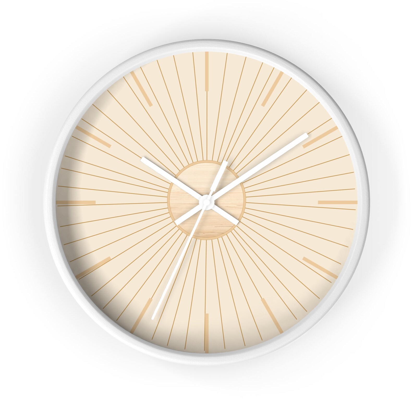 Beige Simplistic Wall Clock, Multiple Colors, Round, Modern, Unique ...