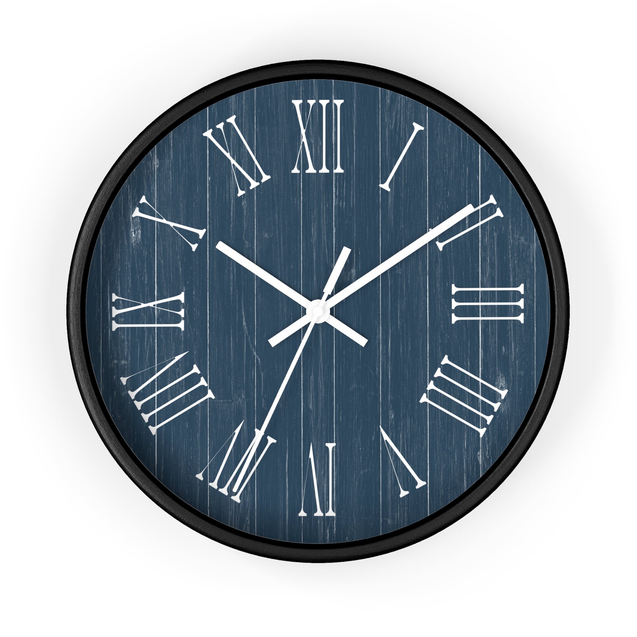 Blue Wooden Aesthetic Clock Unique Modern Rustic Trendy - Etsy