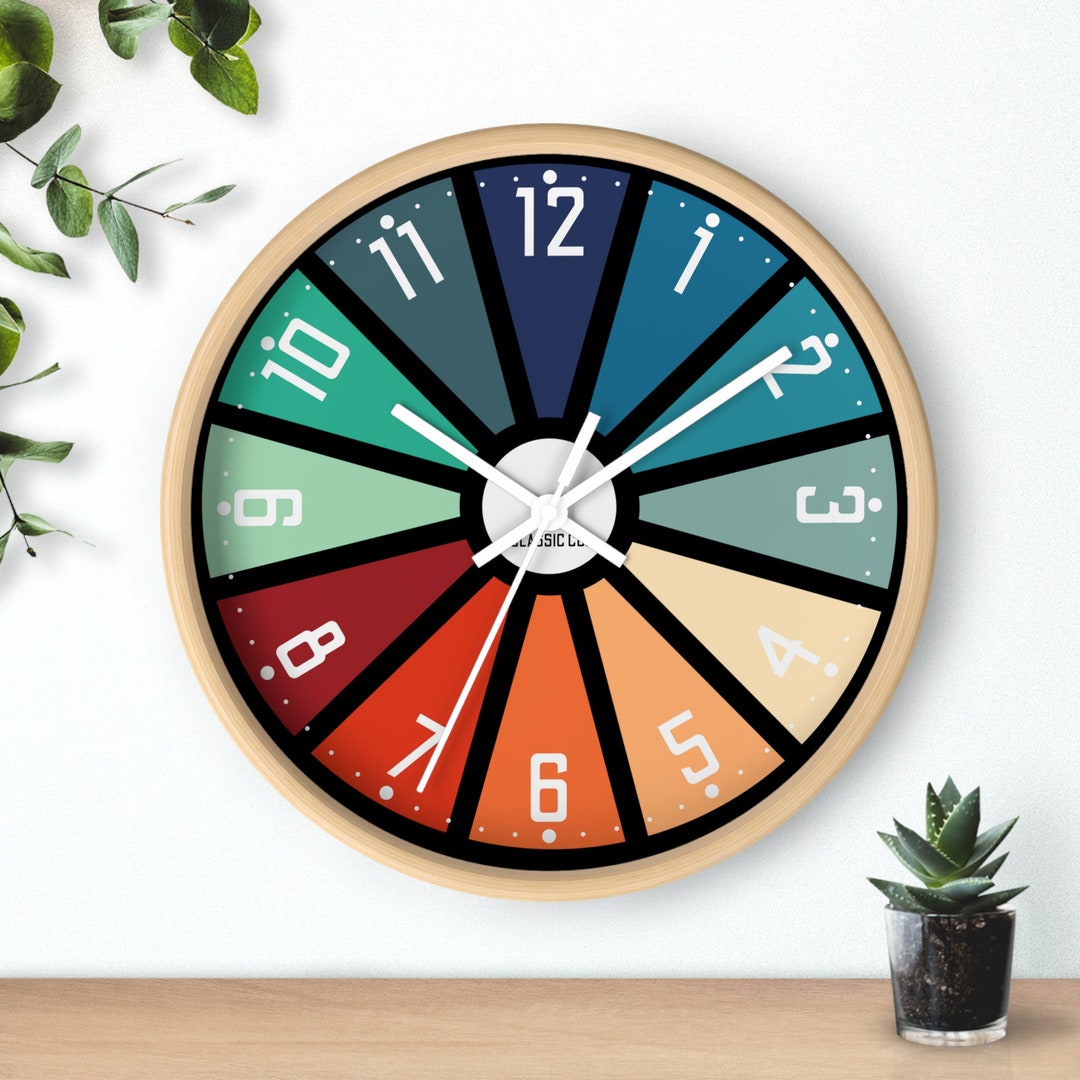 Color Wheel Retro Clock, Unique, Vintage Look, Stylish, Trendy Design ...