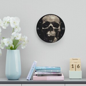Scary Elegant Skull Wall Clock, Round, Square, Halloween Decor, Home ...