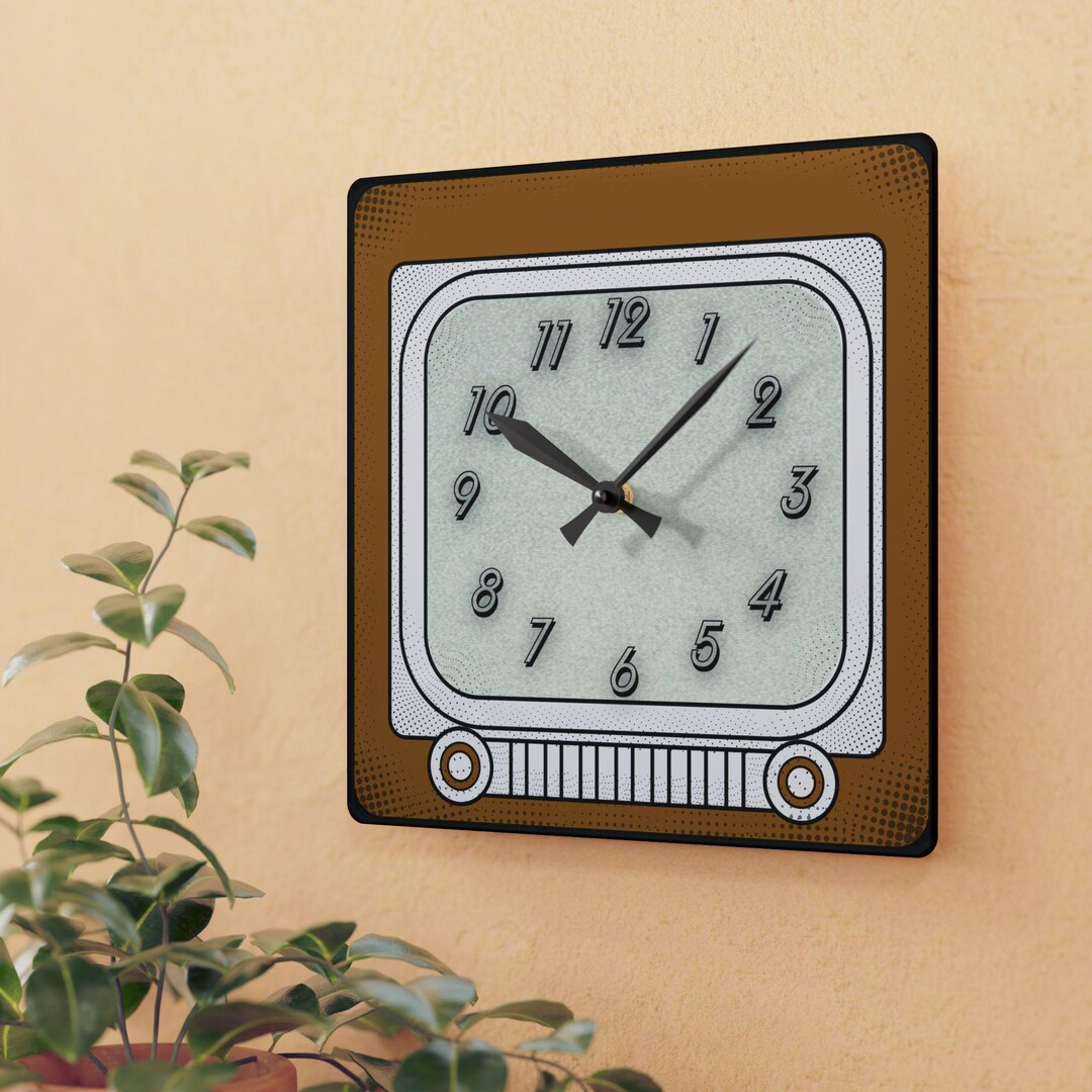Retro TV Clock, Fun Clock, Unique Clock, Art Deco Clock, Pop Art, Retro ...