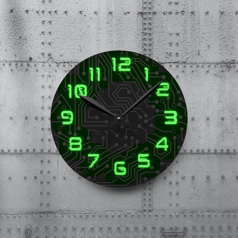Unique Futuristic Wall Clock Cool Clock Round Square - Etsy