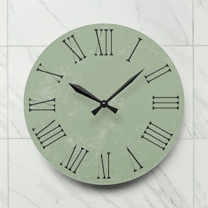 Sage Green Minimalist Clock, Classy, Stylish, Unique, Modern Wall Clock ...