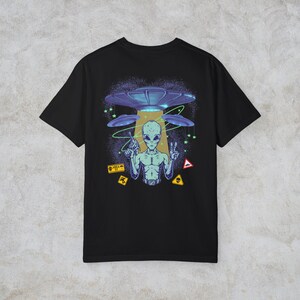 Alien Tshirt, Space Tshirt, Front and Back, Gift for Him, Aliens, Outer ...