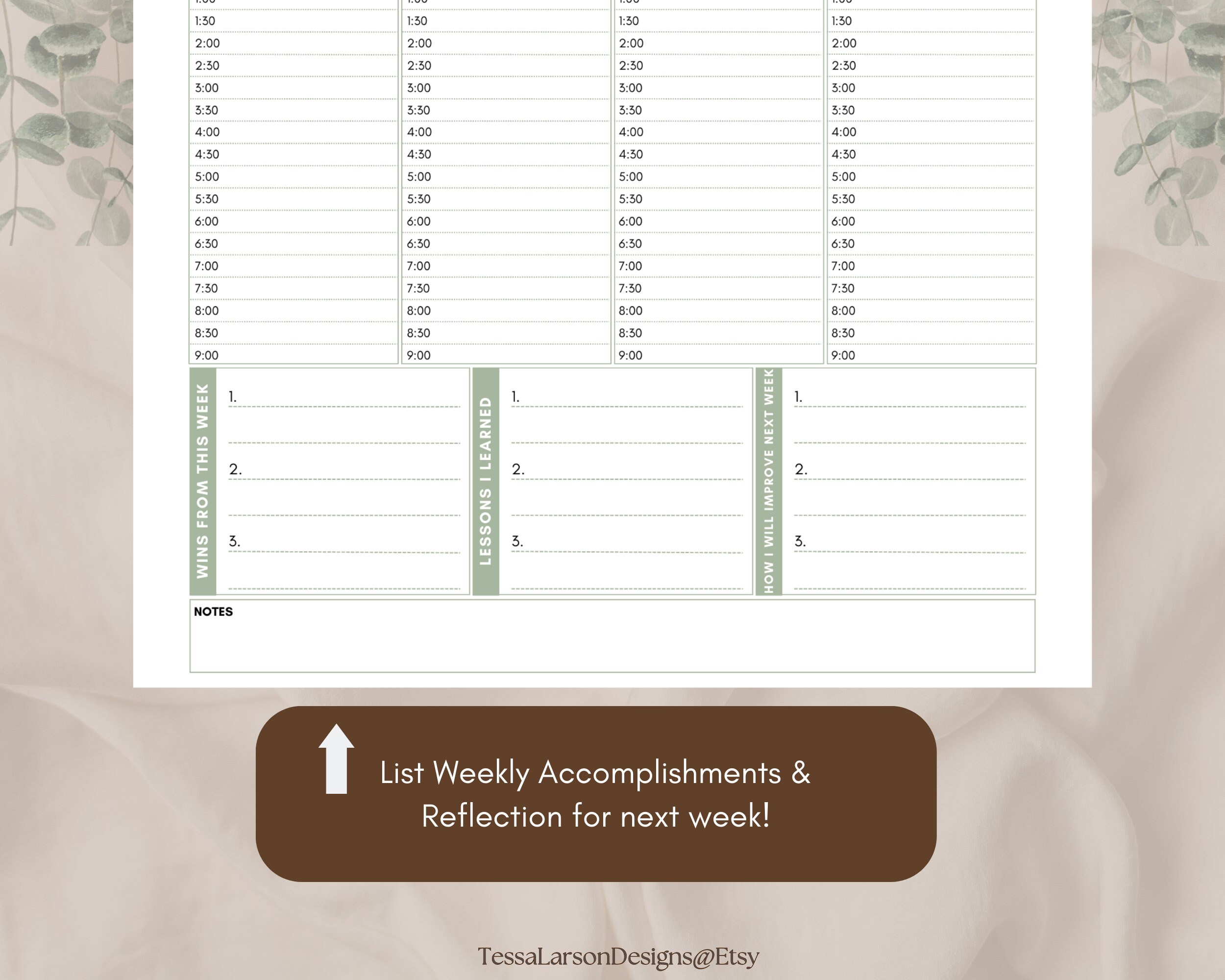 Weekly Planner Printable Hourly Planner ADHD Planner Productivity ...