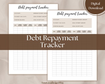 Printable Debt Repayment Tracker - Etsy