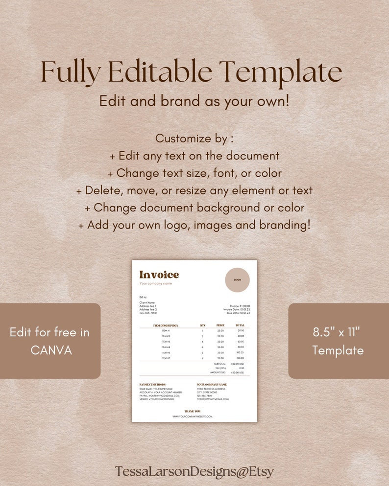 Invoice Template Modern Invoice Template Minimal Invoice Business ...