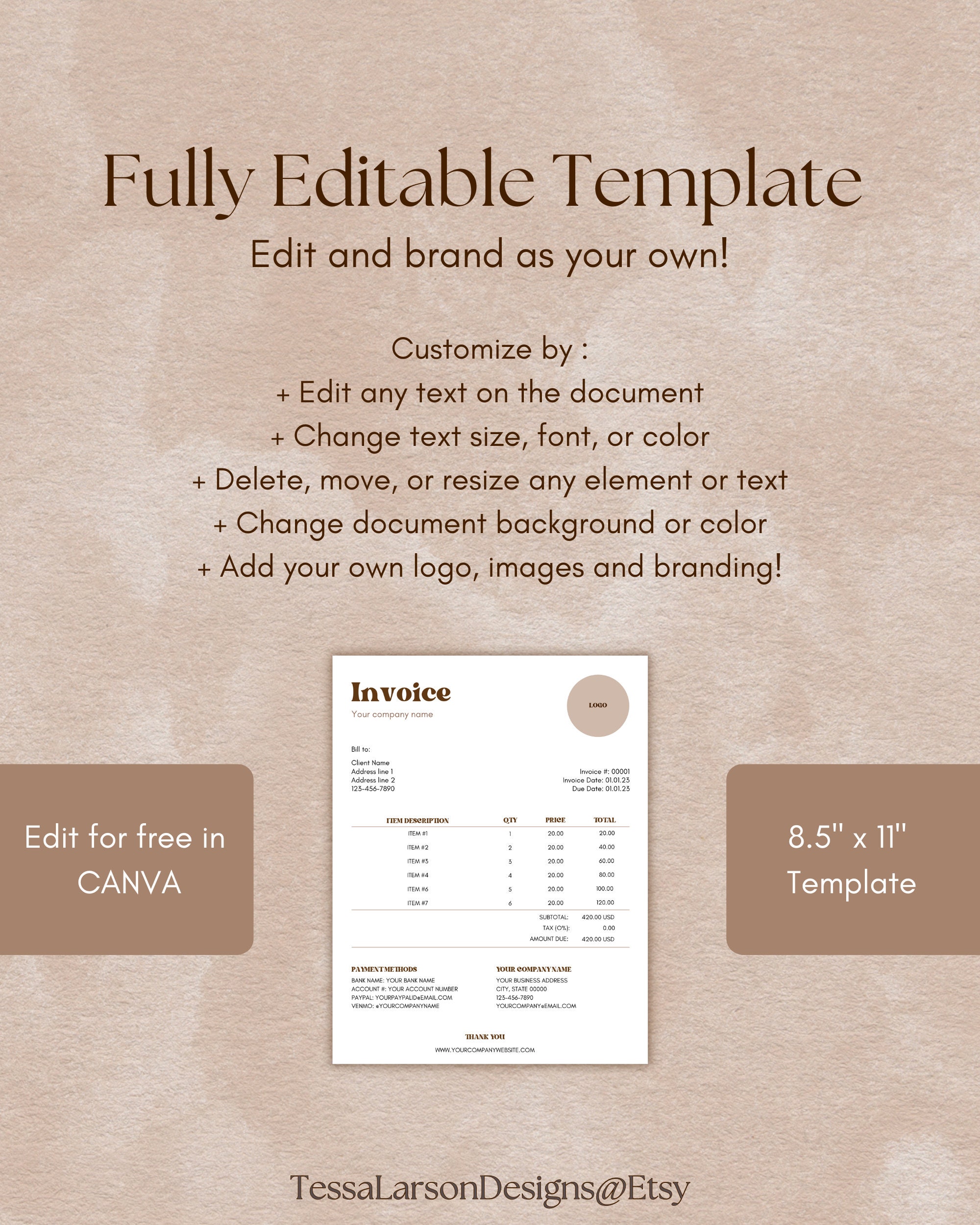 Invoice Template Modern Invoice Template Minimal Invoice Business ...
