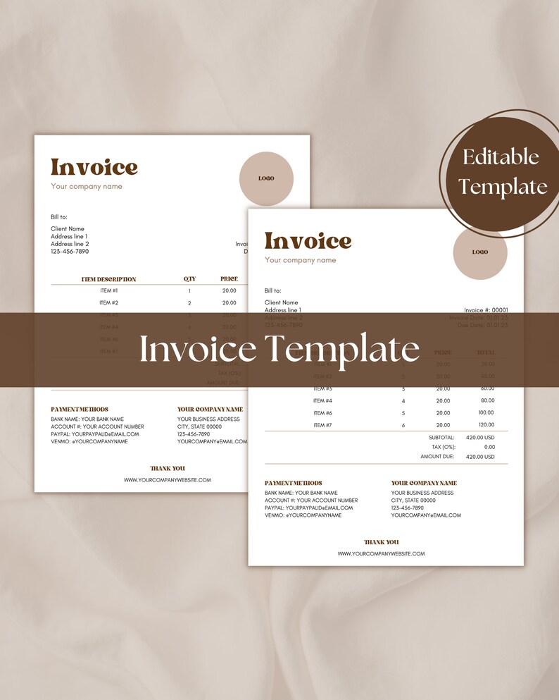 Invoice Template Modern Invoice Template Minimal Invoice Business ...