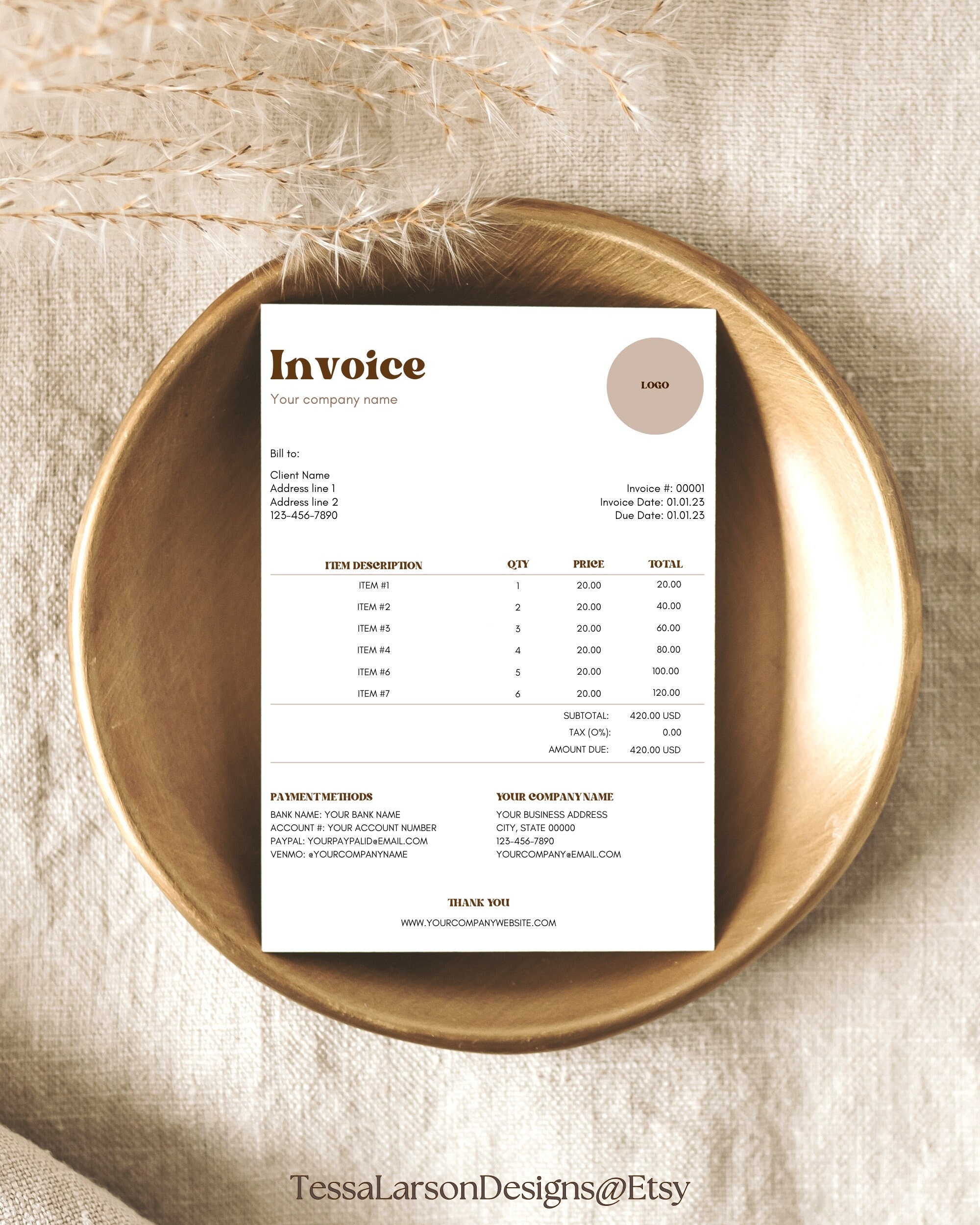 Invoice Template Modern Invoice Template Minimal Invoice Business ...