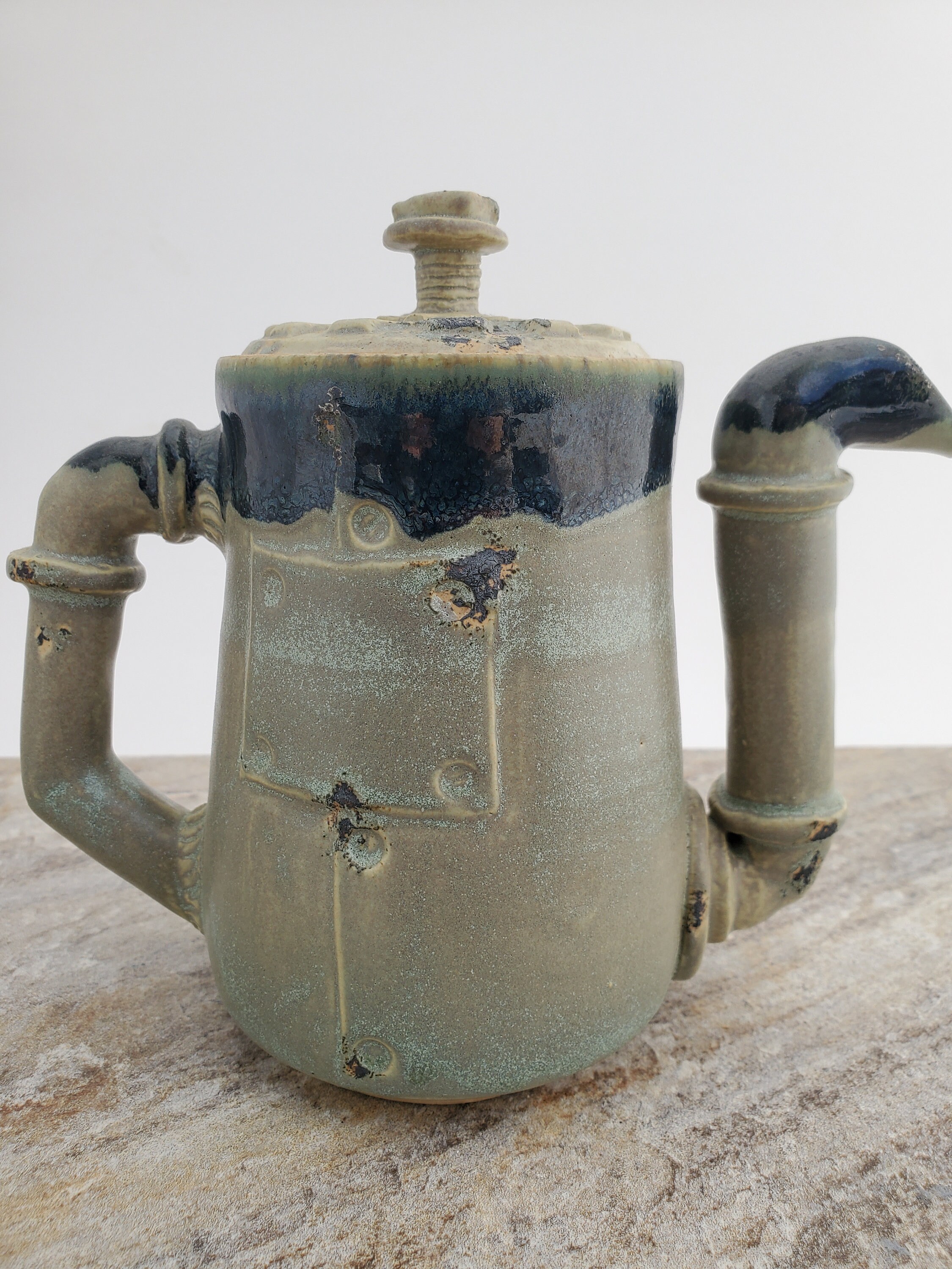 Pipe Teapot Ceramic Teapot Handmade - Etsy