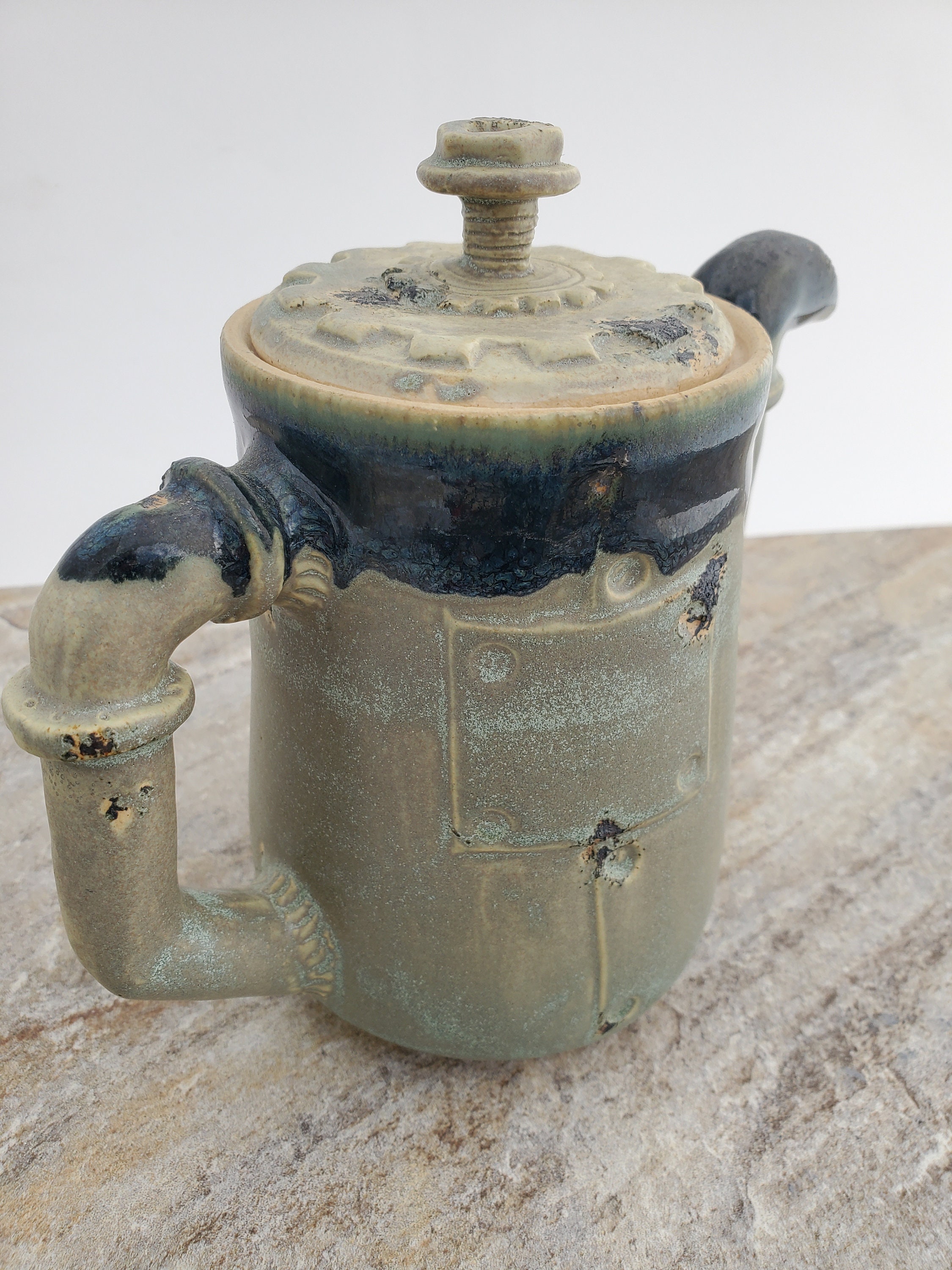 Pipe Teapot Ceramic Teapot Handmade Creator Zimm - Etsy