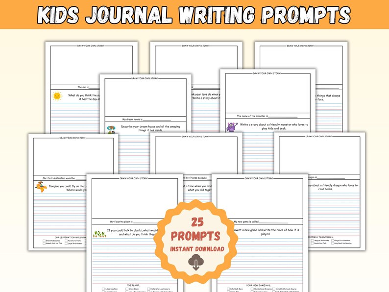 Kids Journal Writing Prompts Printable 25 Fun Creative Writing ...