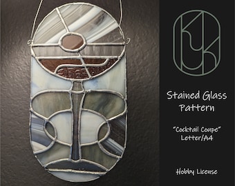 Stained Glass PATTERN: Retro Living. Midcentury Motif, Egg Chair, Retro ...