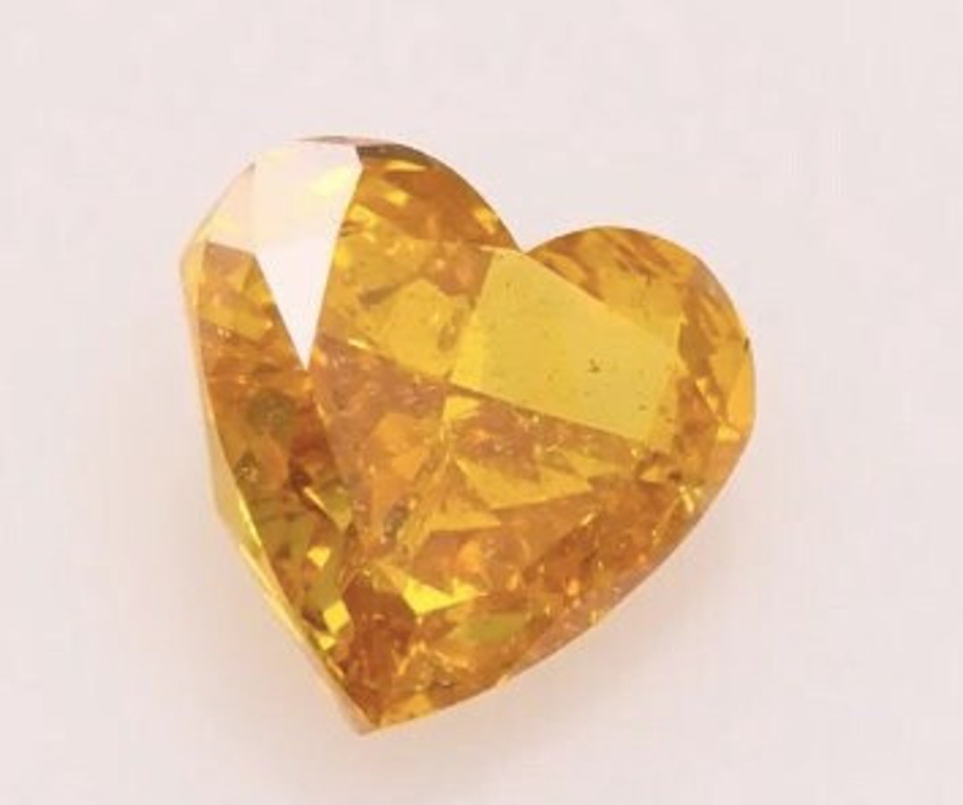Heart GIA 1.01ct Fancy Deep Orange Yellow Loose Genuine - Etsy
