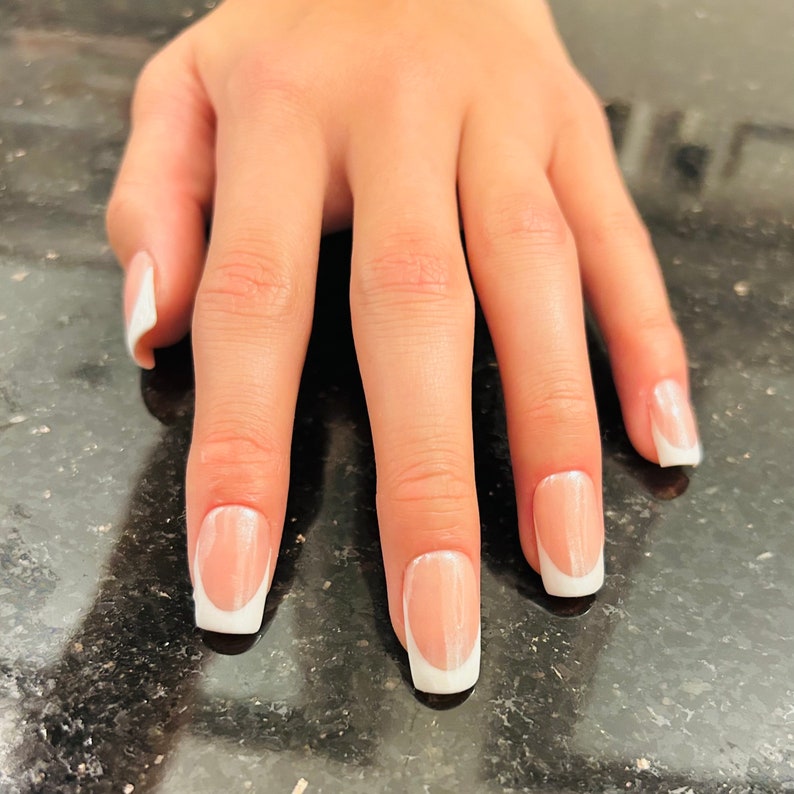 Classic, Luxury, White French Tips | Press on Nails - Etsy