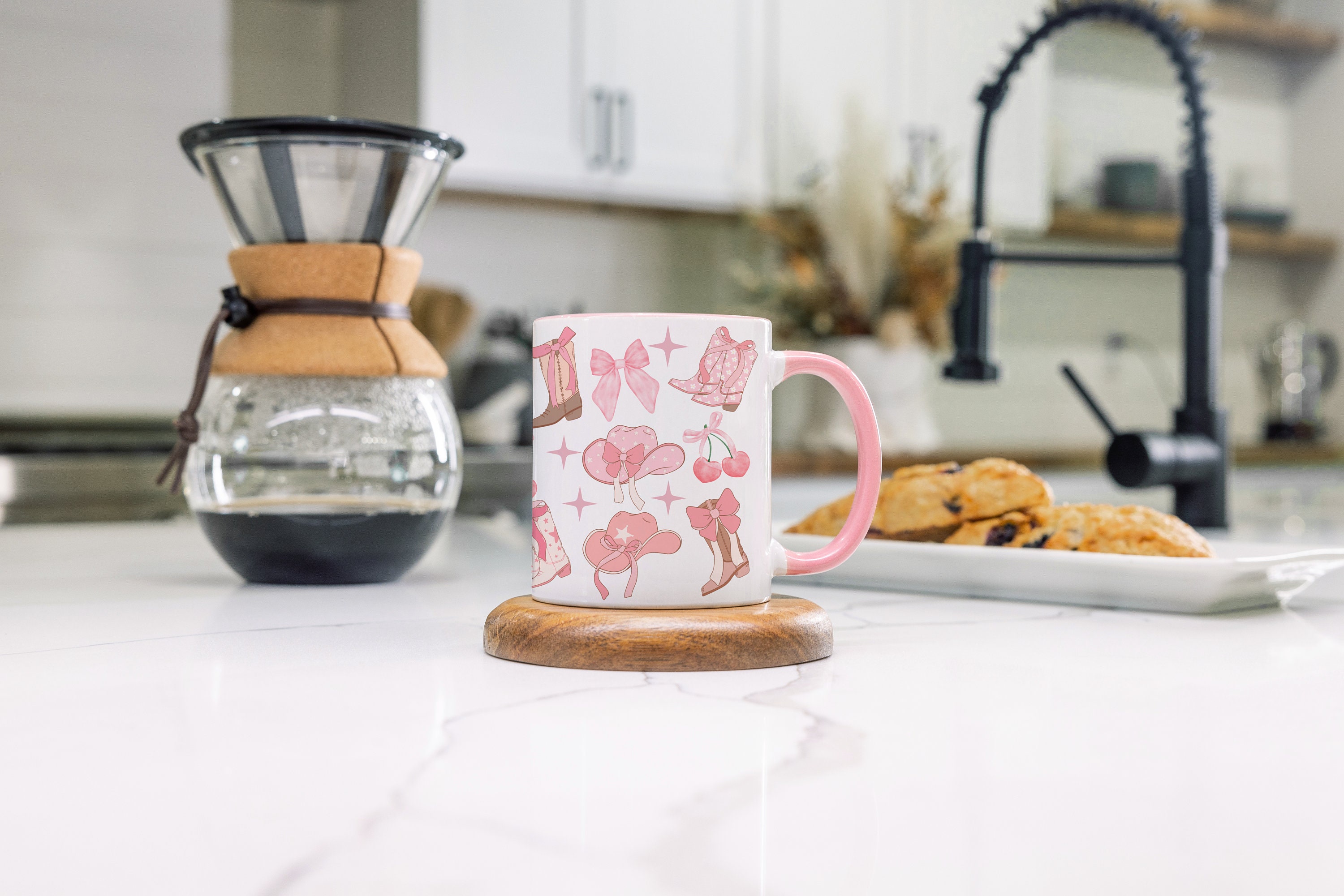 Coquette Mug Pink Cowgirl Mug Cowgirl Boots Mug Cute Bow Mug Gift for ...