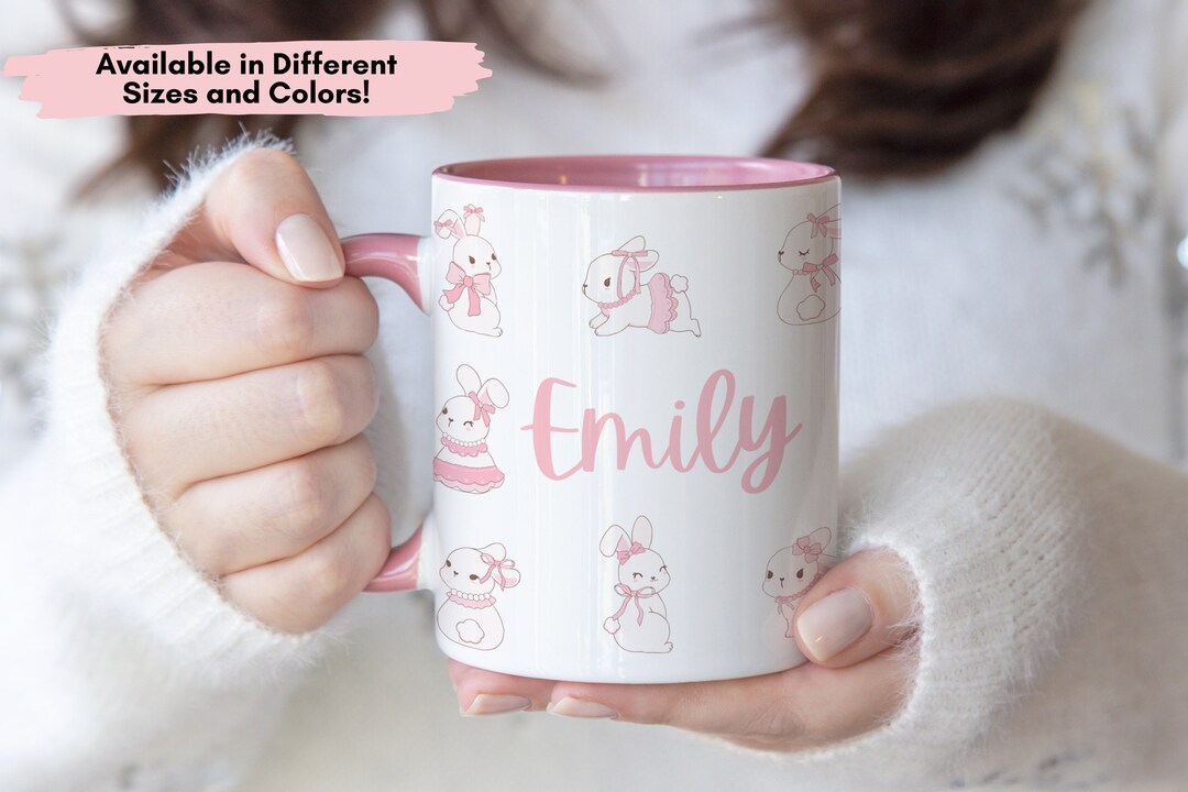 Coquette Mug Cute Rabbit Mug Gift Cute Bunny Coffee Mug Funny Bunny ...