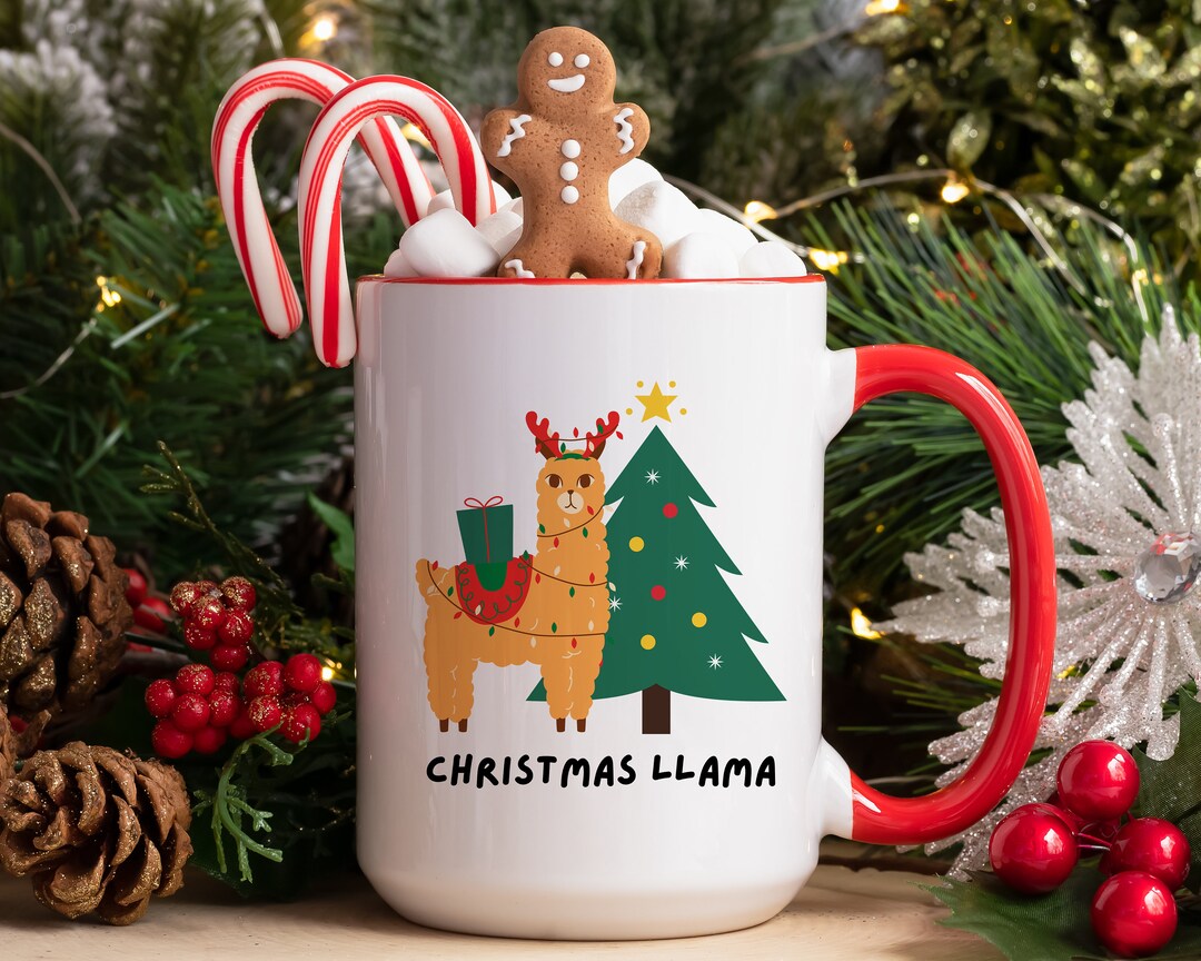 Christmas Llama Mug Cute Llama Alpaca Mug Llama Gift Xmas - Etsy
