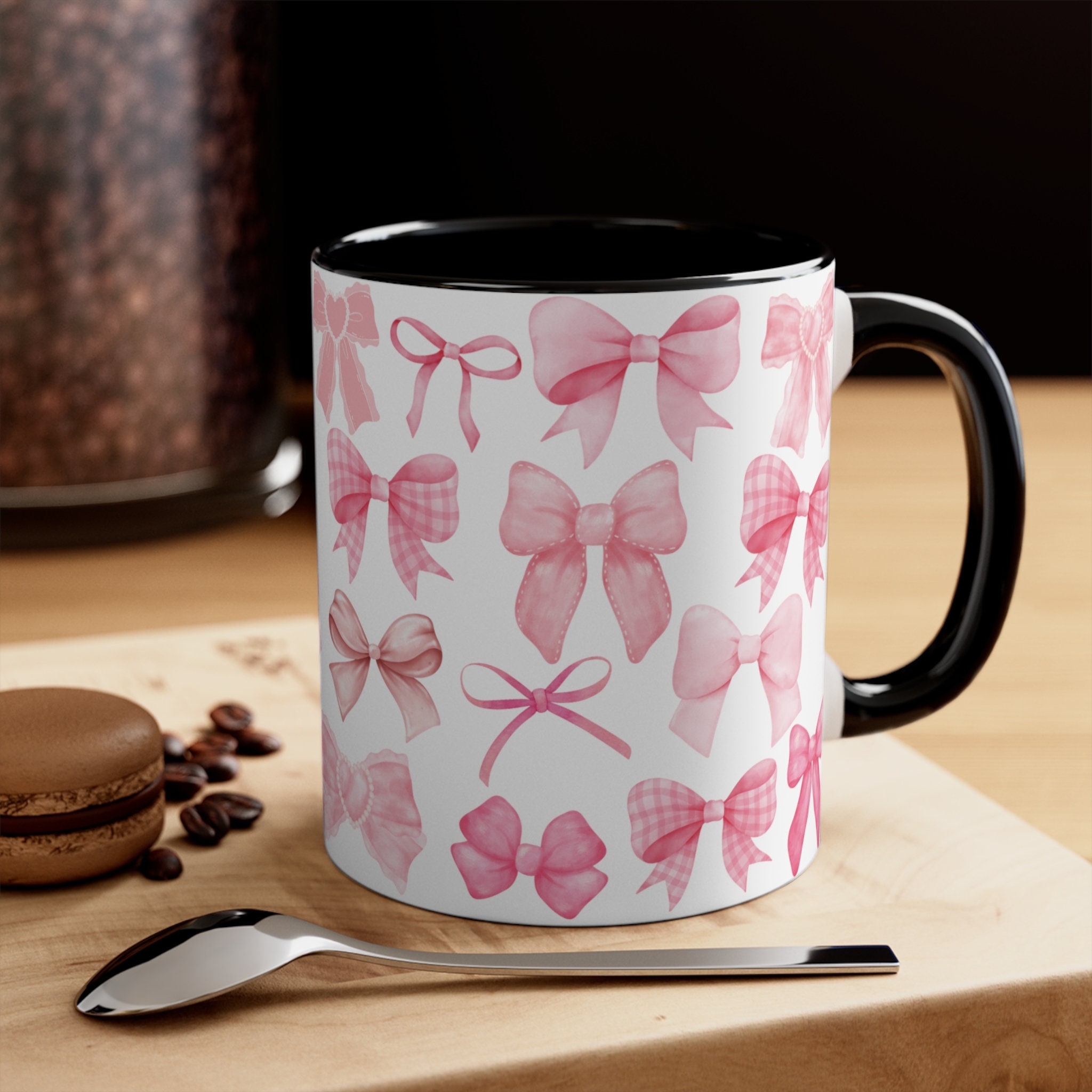 Coquette Mug Pink Mug Cute Bow Mug Gift for Mom Present for Coffee ...