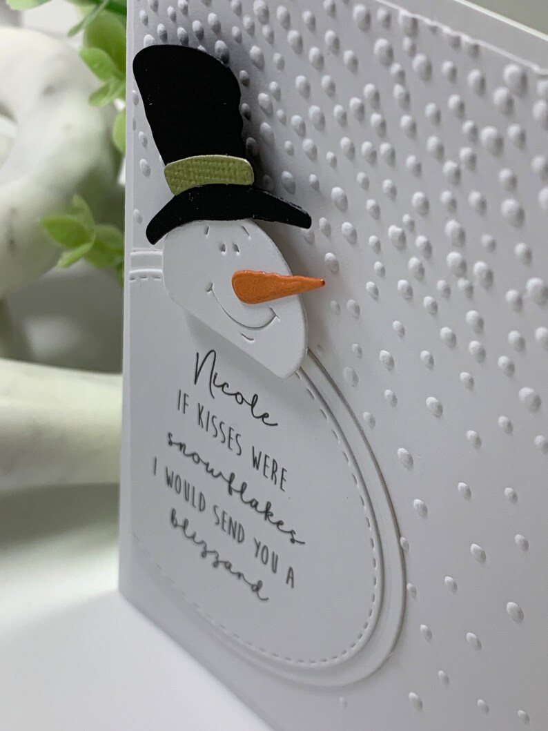 Personalized Handmade Christmas Card, Snowman Christmas Card, Cute Xmas ...