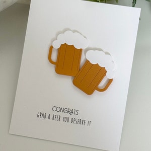 Personalized Beer Card, Drink Card, Masculine Card, Handmade Birthday ...